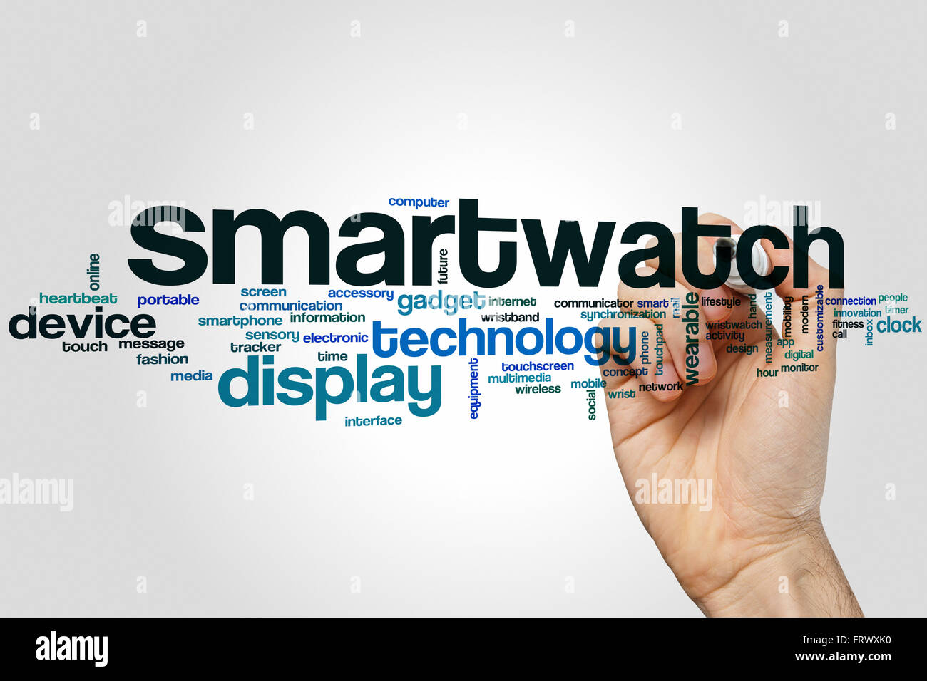 Smartwatch concept word cloud background Stock Photo - Alamy