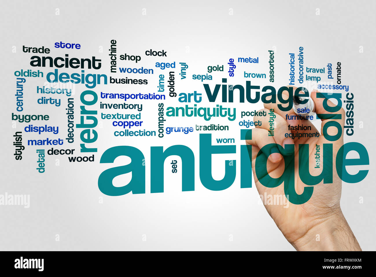 Antique word cloud Stock Photo - Alamy