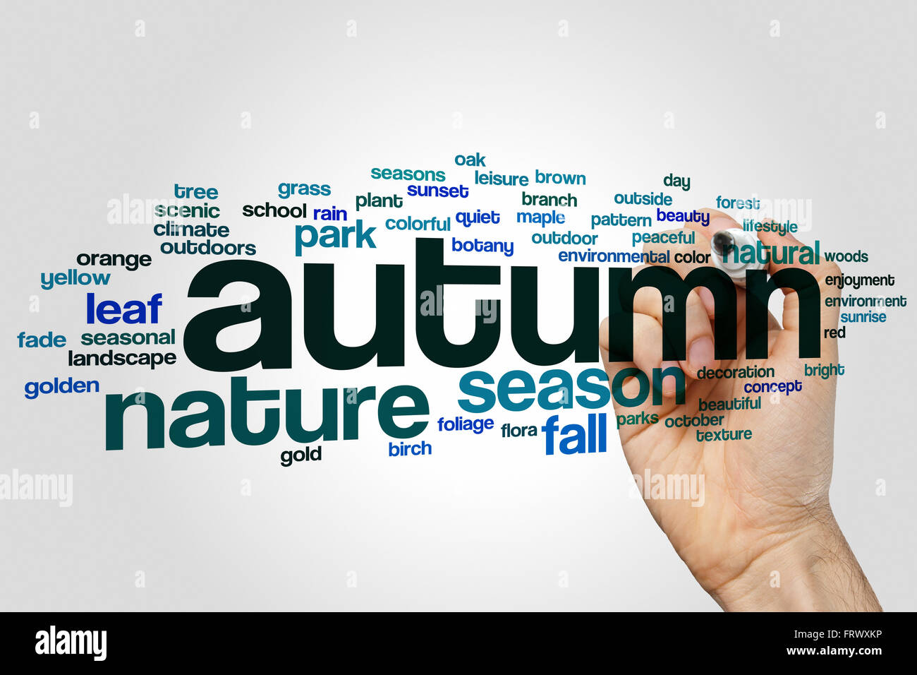 Autumn concept word cloud background Stock Photo - Alamy