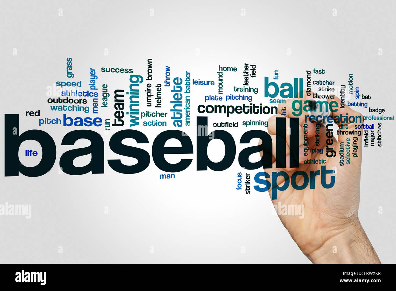 Baseball word cloud concept Stock Photo - Alamy