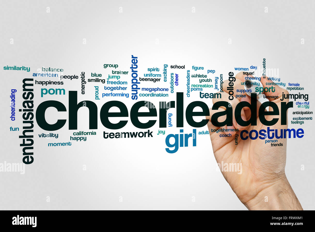 Cheerleader word cloud concept Stock Photo - Alamy
