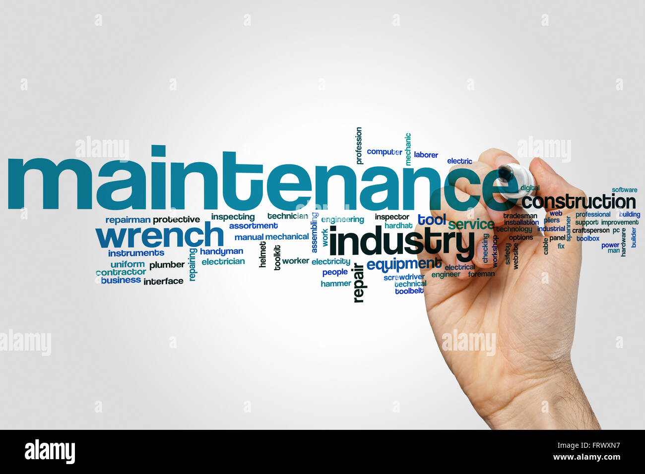 Maintenance word cloud concept Stock Photo - Alamy