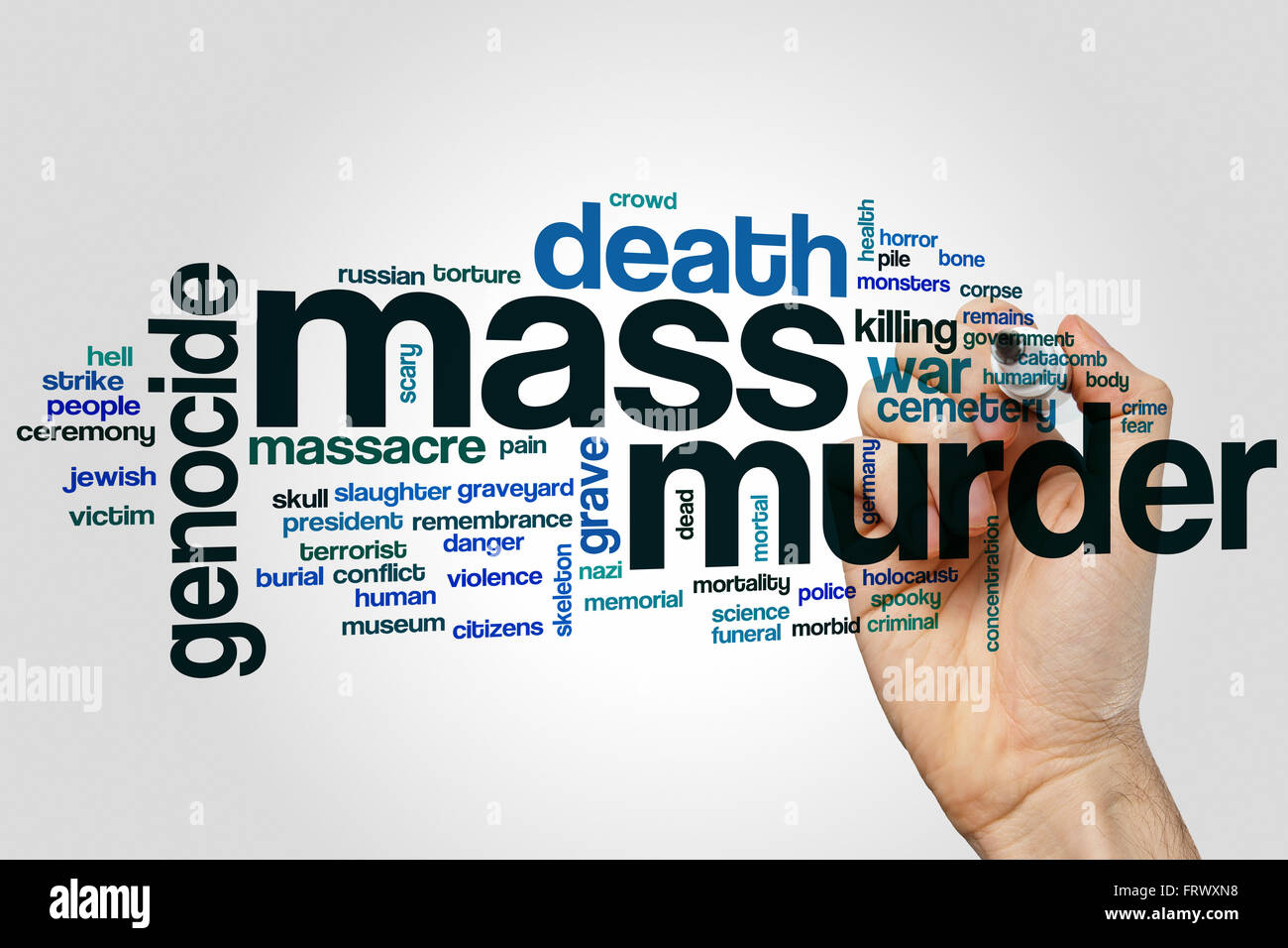 Mass murder word cloud concept Stock Photo - Alamy