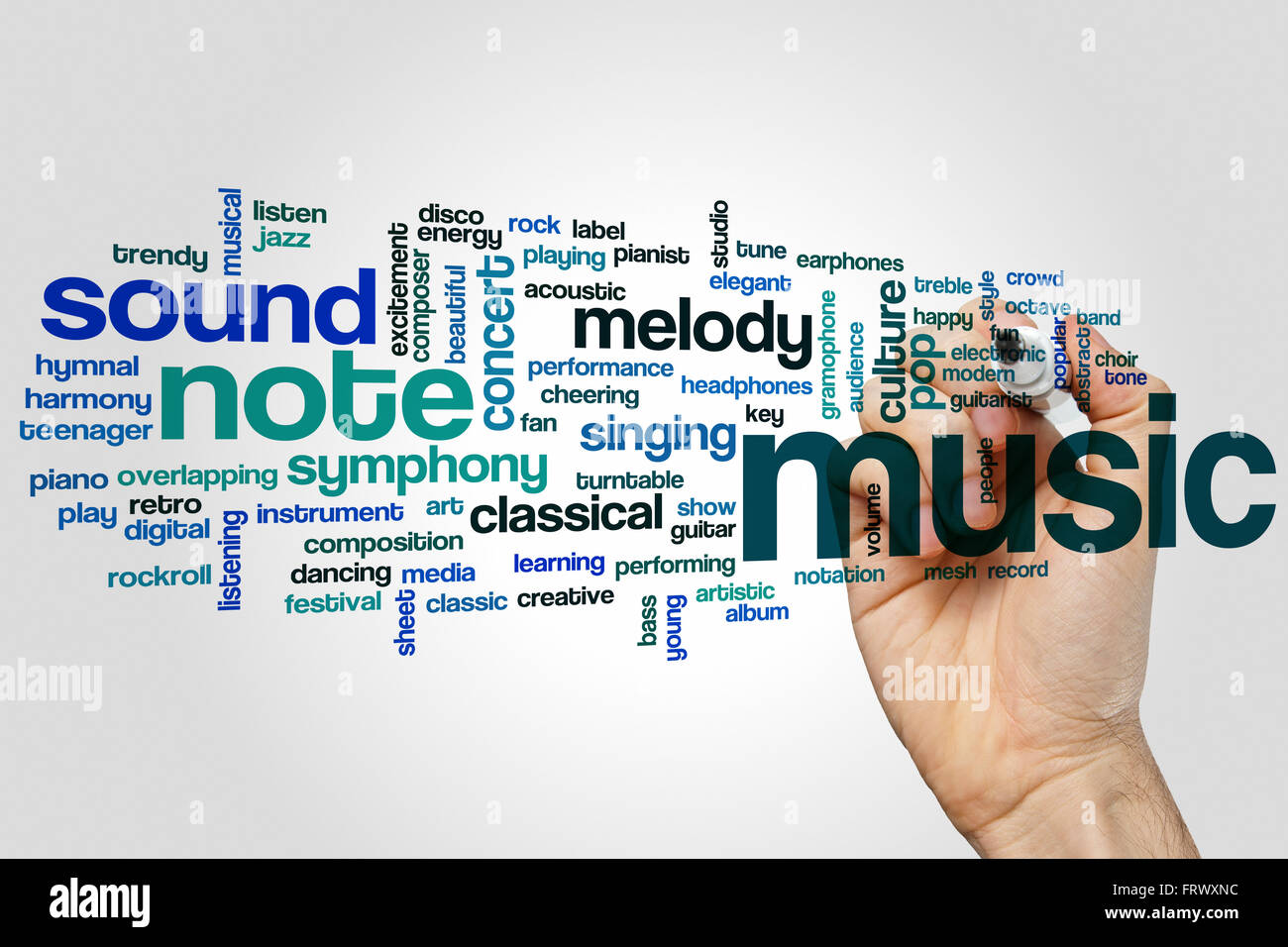 Music word cloud concept Stock Photo - Alamy