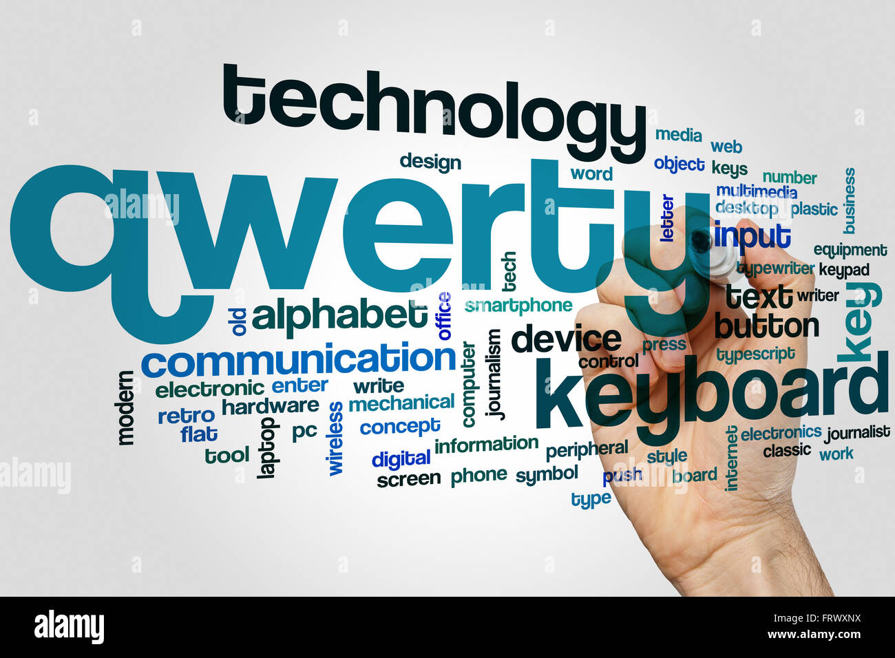 Qwerty word cloud concept with keyboard alphabet related tags Stock ...