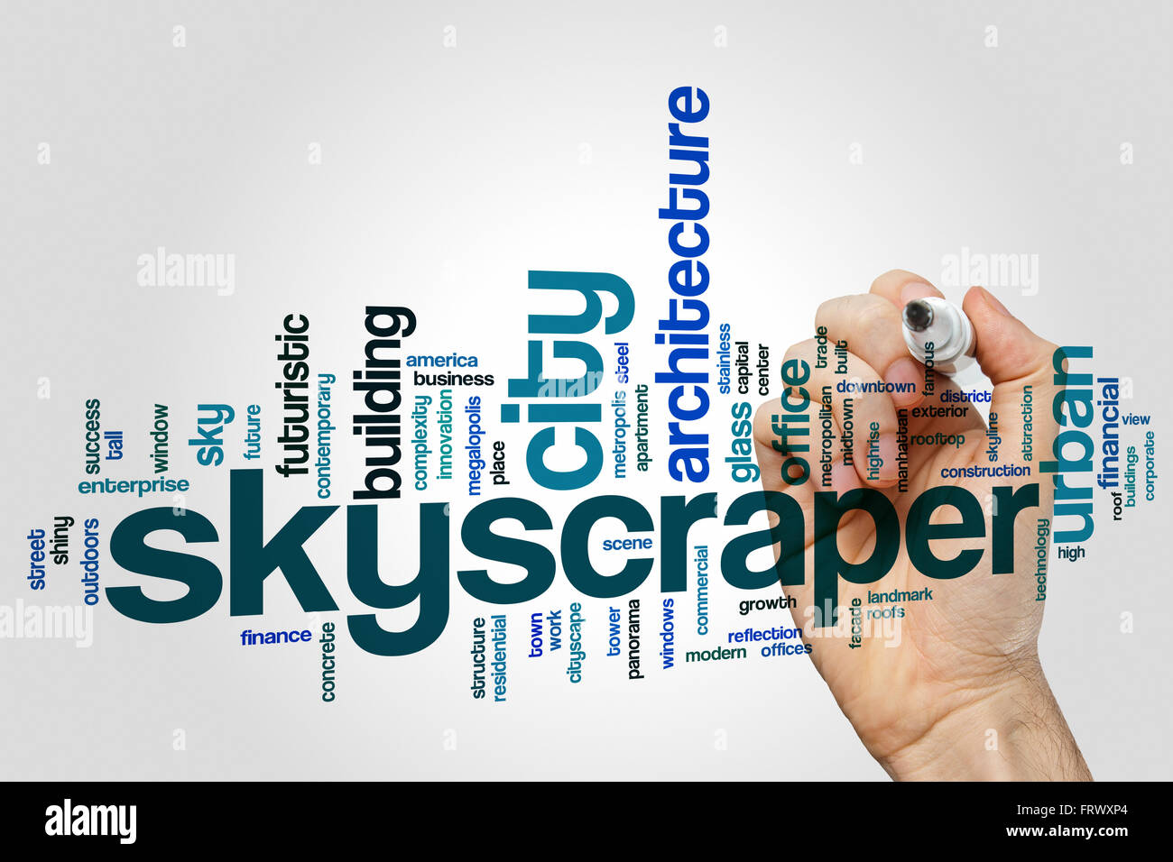 Skyscraper concept word cloud background Stock Photo - Alamy