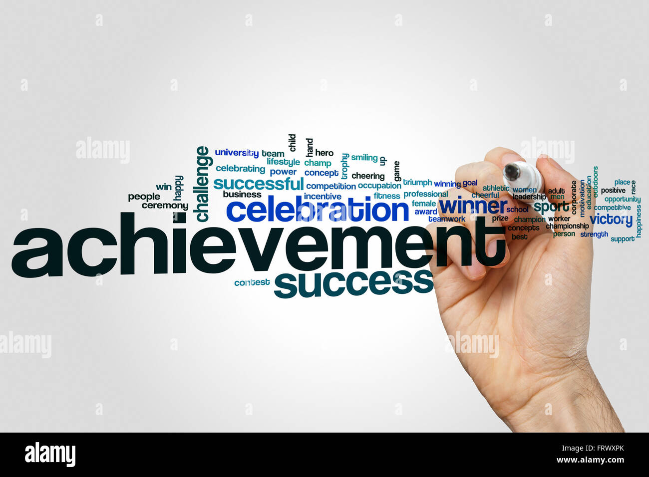 Achievement word cloud Stock Photo - Alamy