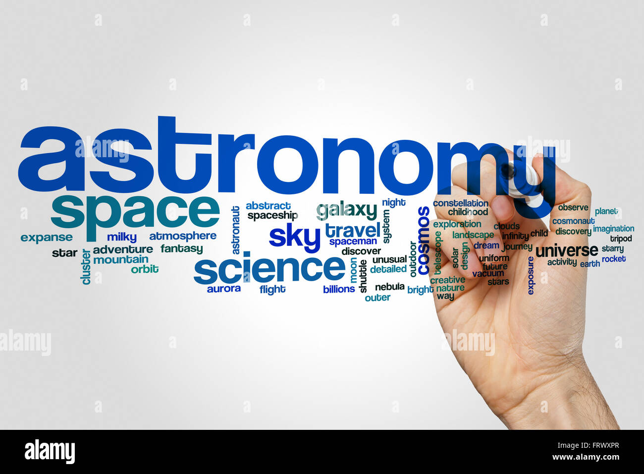Astronomy word cloud Stock Photo - Alamy