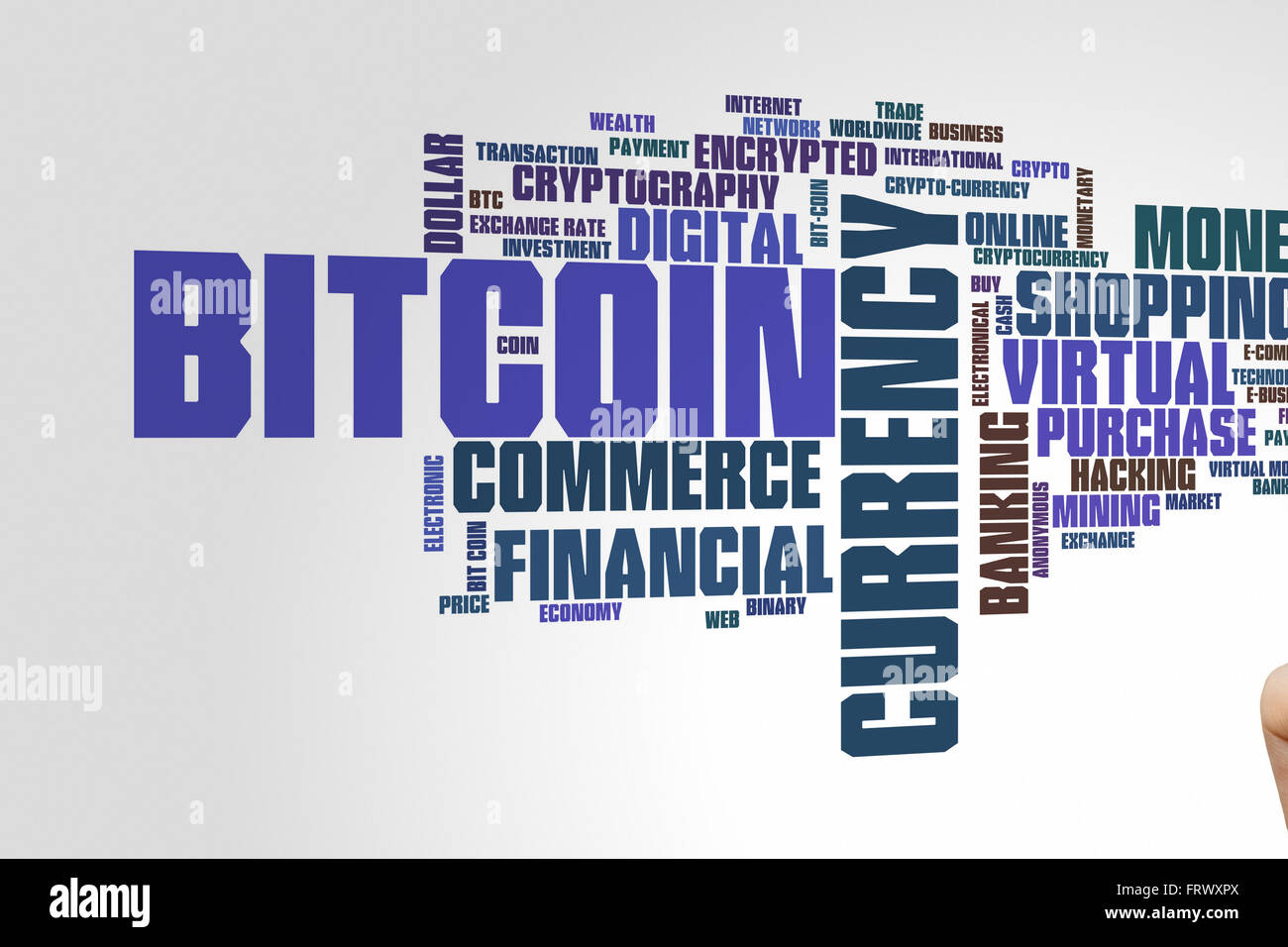 Bitcoin concept word cloud background Stock Photo - Alamy