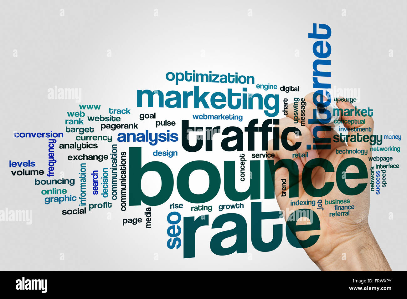 Bounce rate concept word cloud background Stock Photo - Alamy