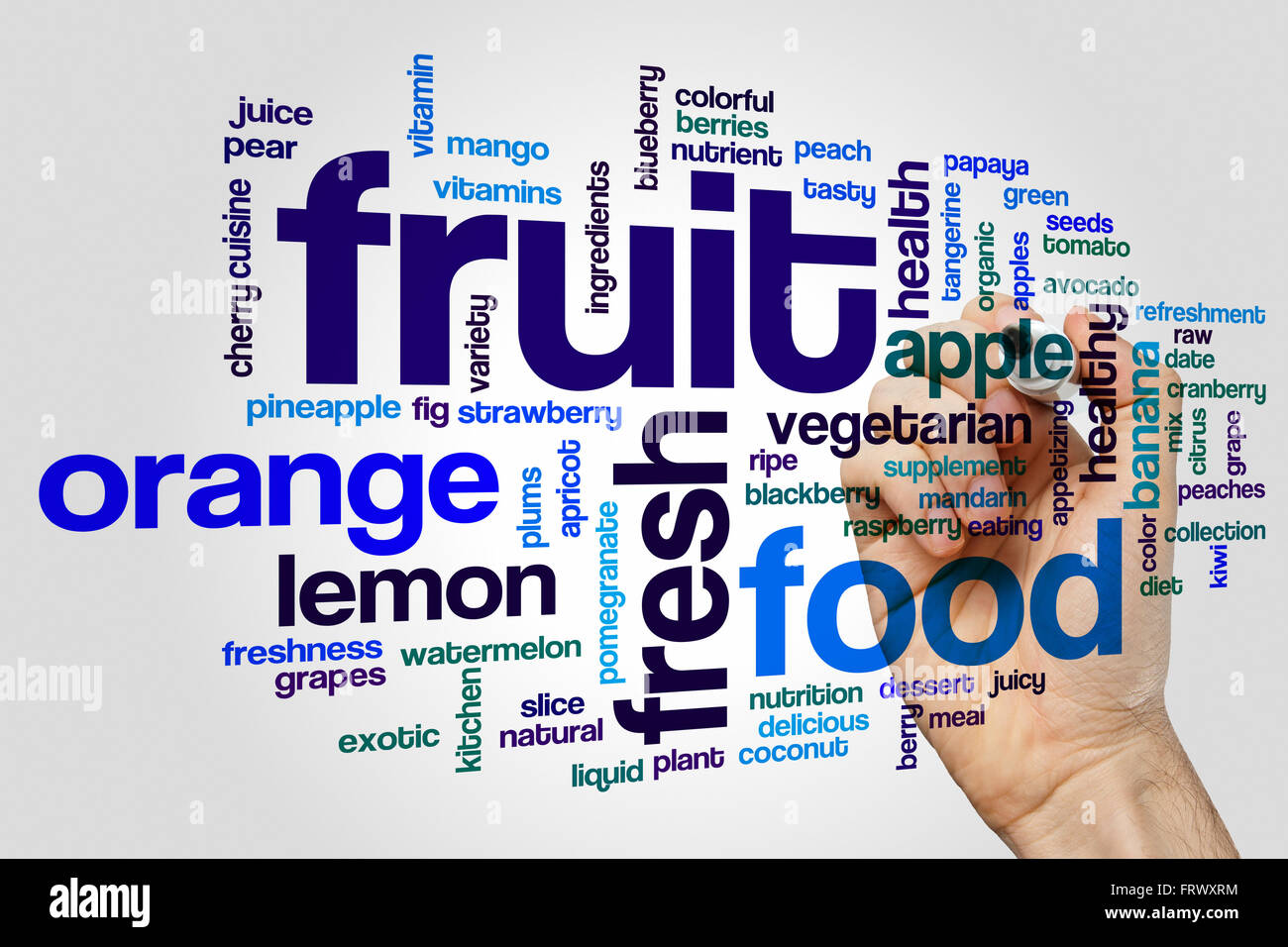Fruit concept word cloud background Stock Photo - Alamy