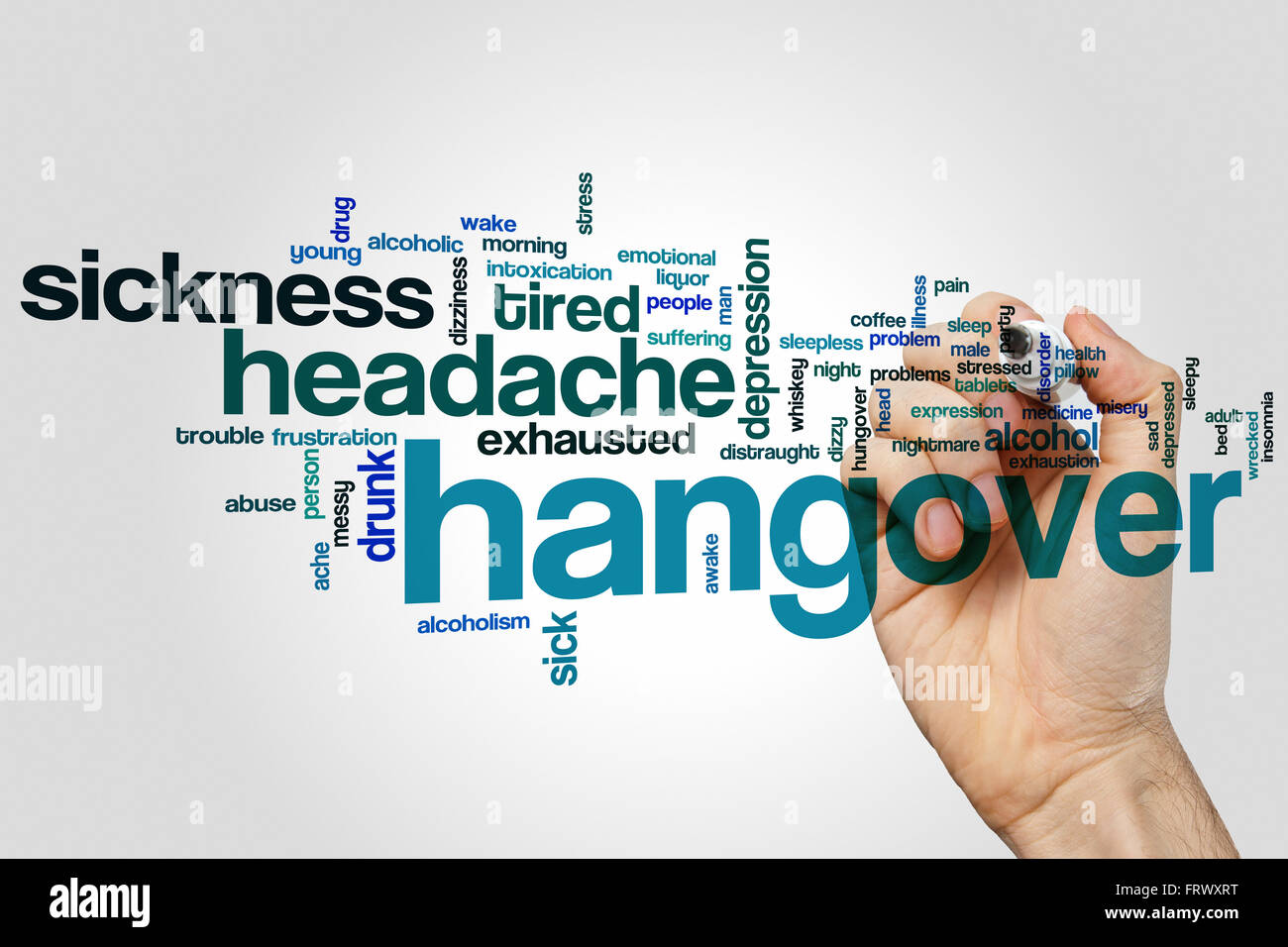 Hangover word cloud concept with headache alcohol related tags Stock ...