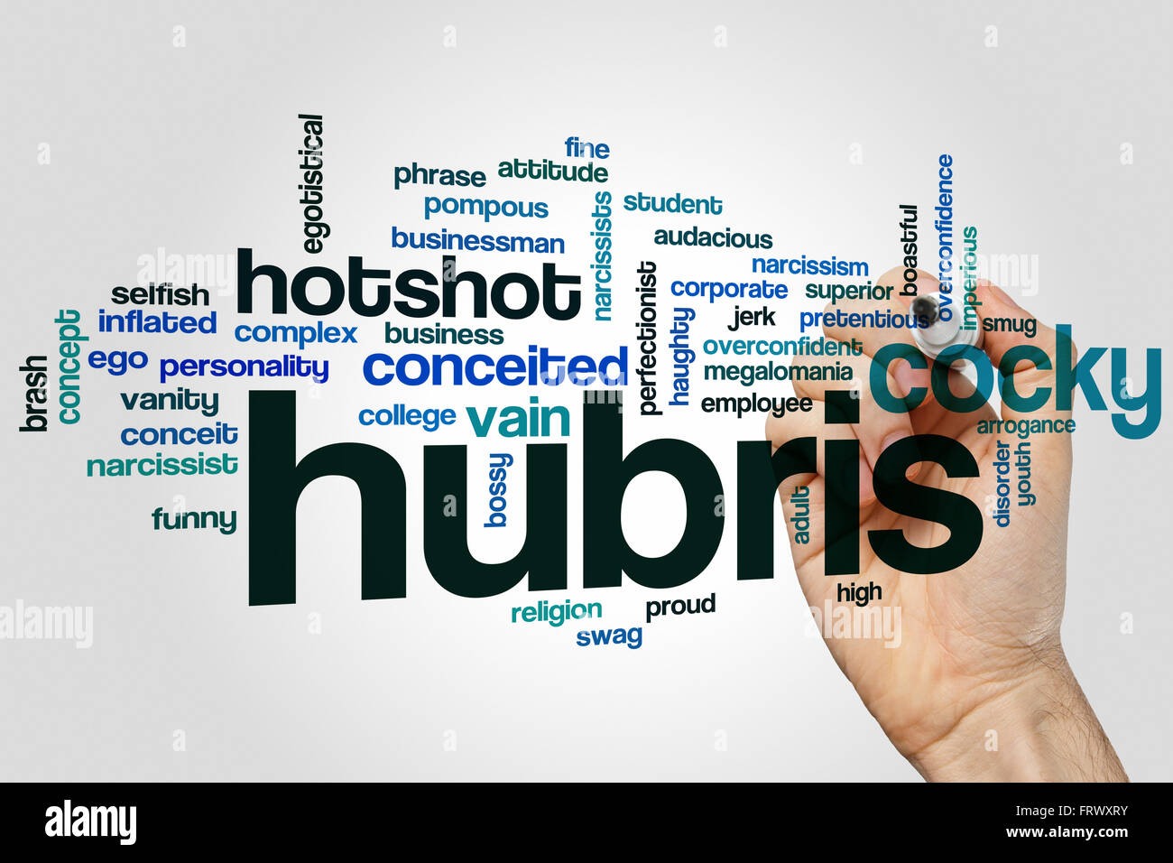 Hubris concept word cloud background Stock Photo - Alamy