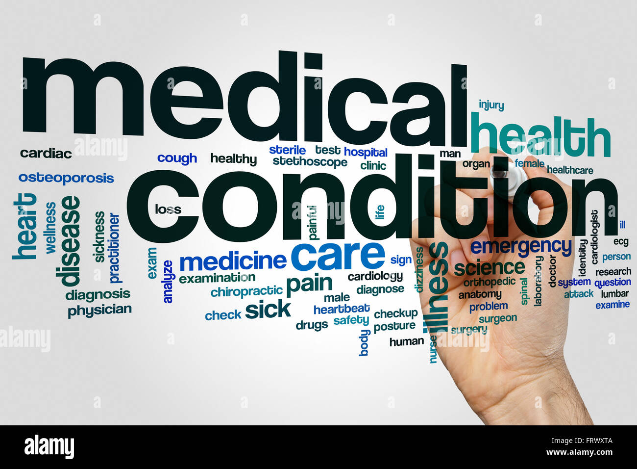 Medical condition word cloud concept Stock Photo - Alamy