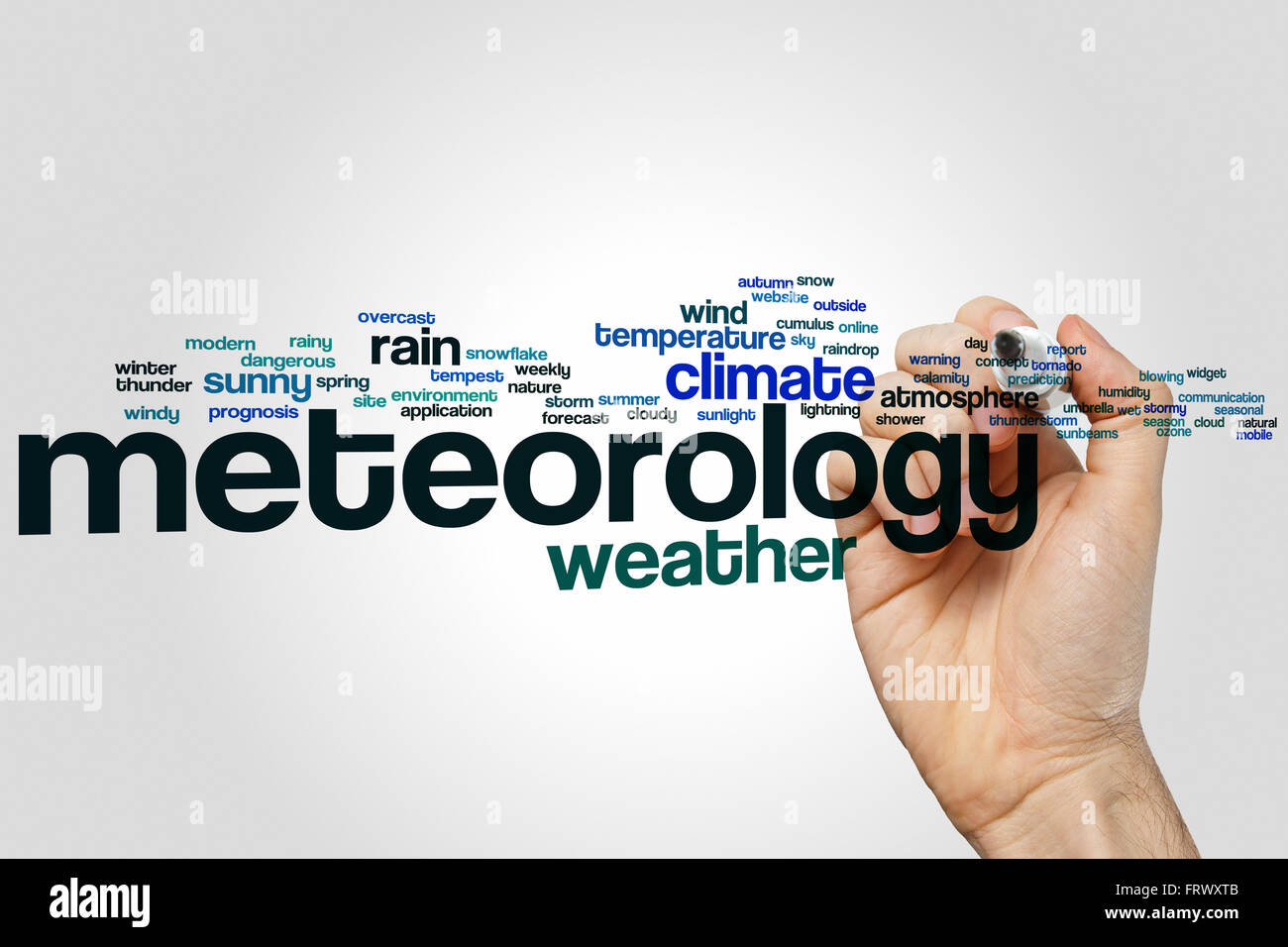 Meteorology concept word cloud background Stock Photo - Alamy