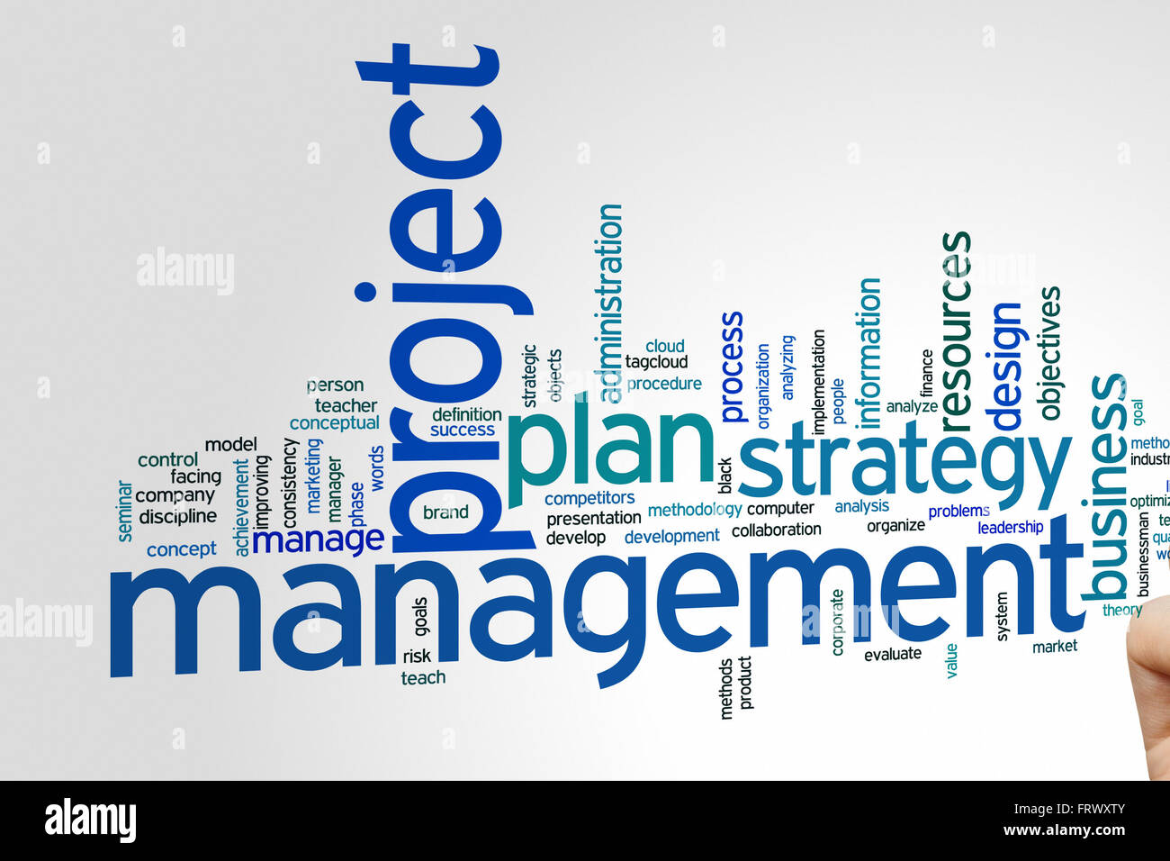 Project management concept word cloud background Stock Photo - Alamy