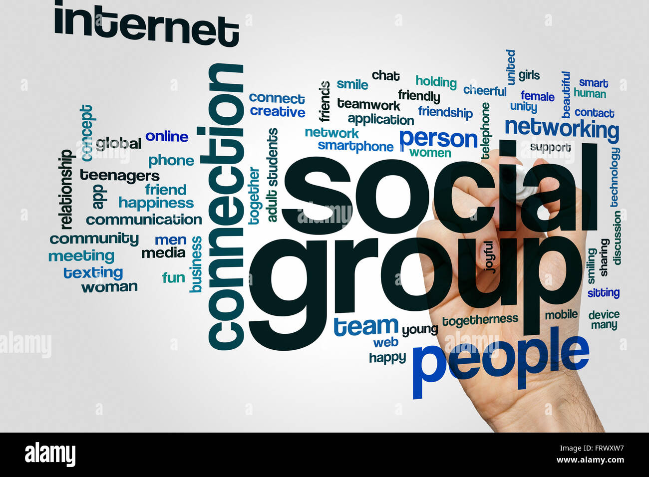 Social group word cloud Stock Photo - Alamy