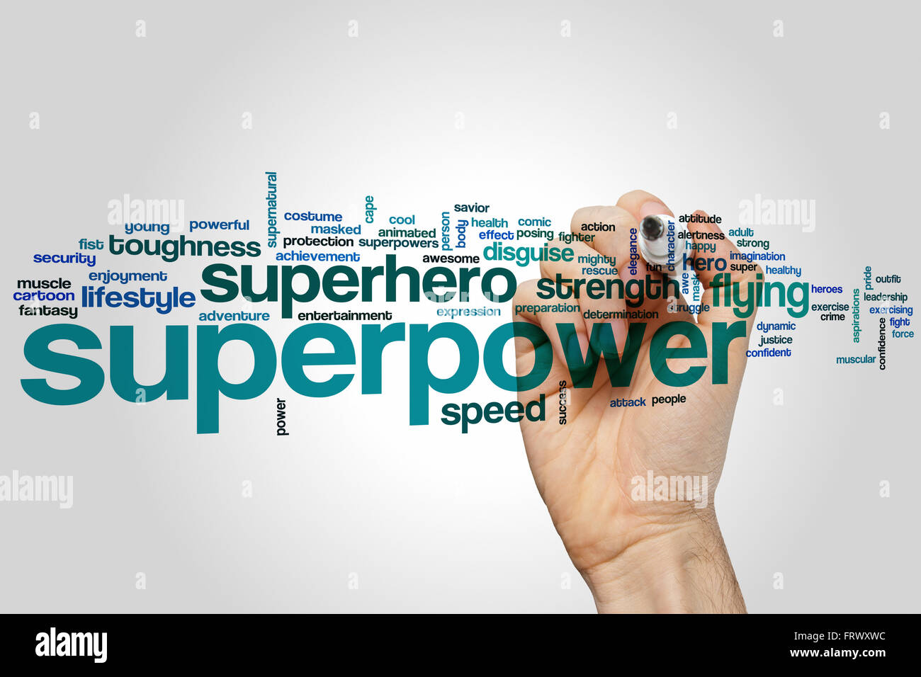Superpower concept word cloud background Stock Photo - Alamy