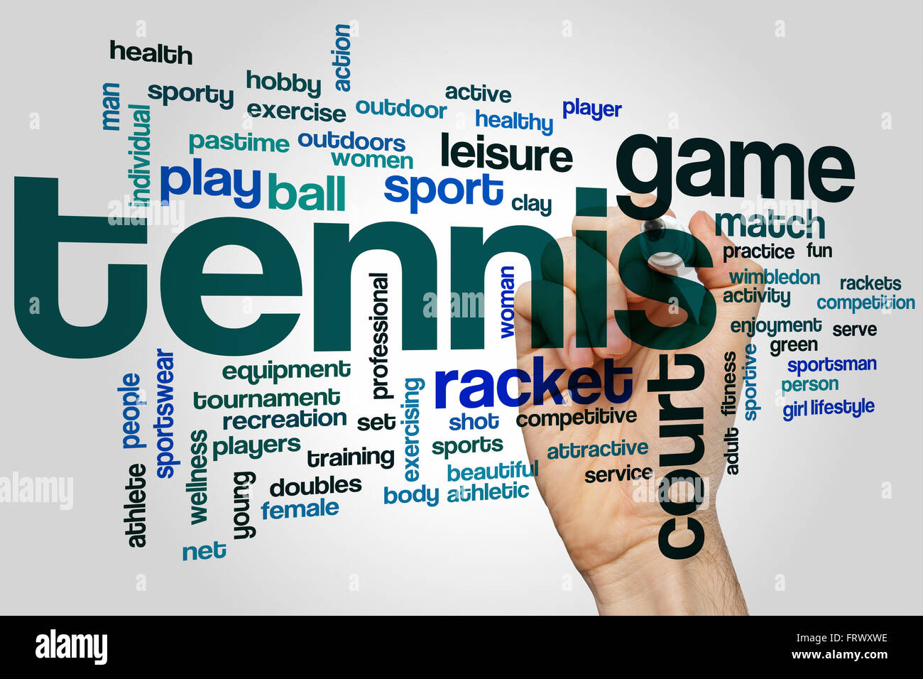Tennis word cloud concept Stock Photo - Alamy