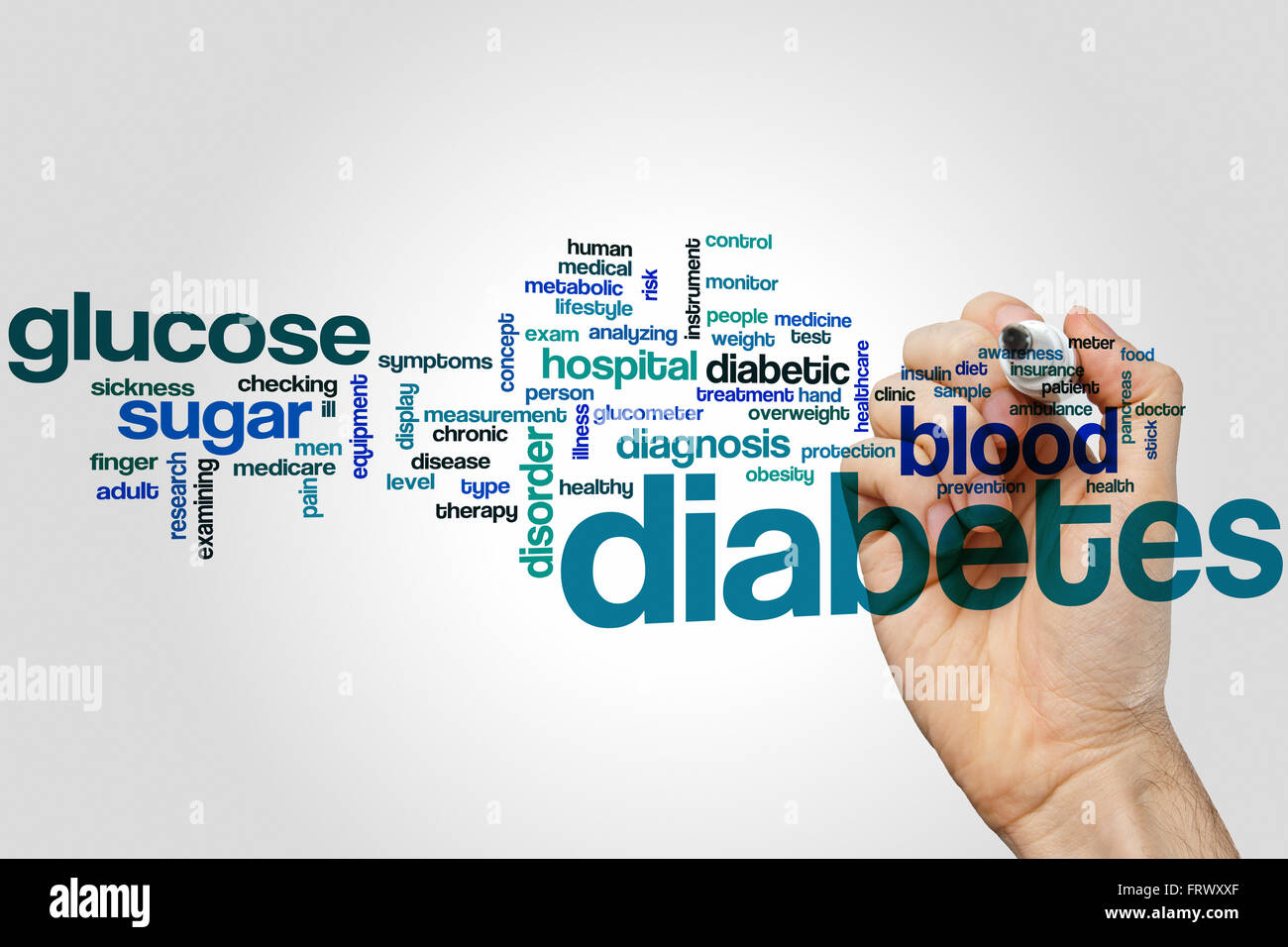 Diabetes word cloud concept Stock Photo - Alamy