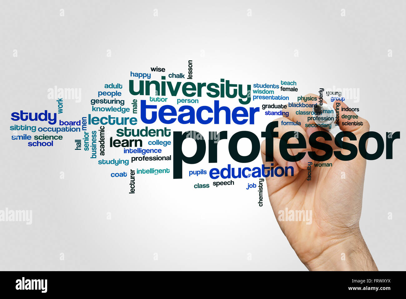 Professor word cloud Stock Photo - Alamy