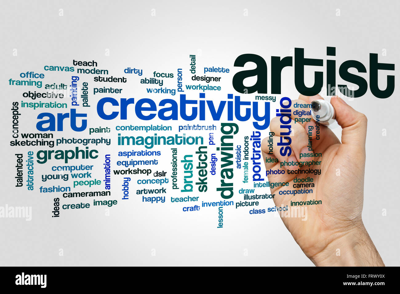 Artist word cloud concept Stock Photo - Alamy