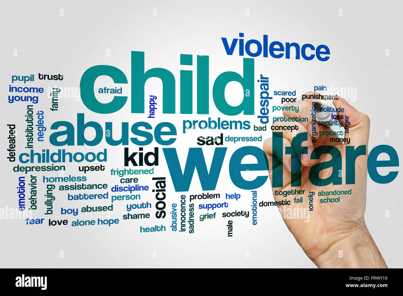 Child welfare word cloud concept Stock Photo - Alamy