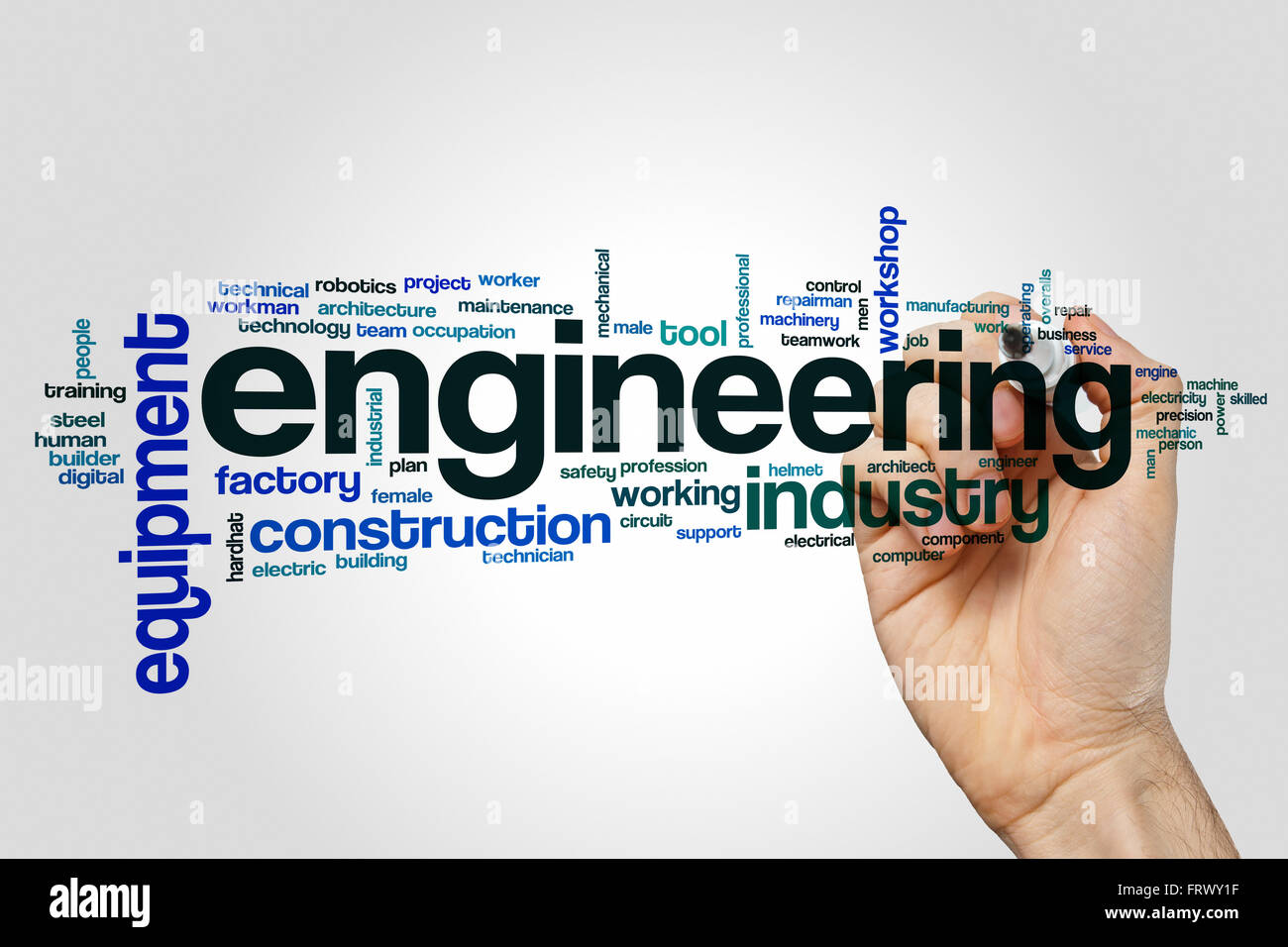 Engineering word cloud Stock Photo - Alamy