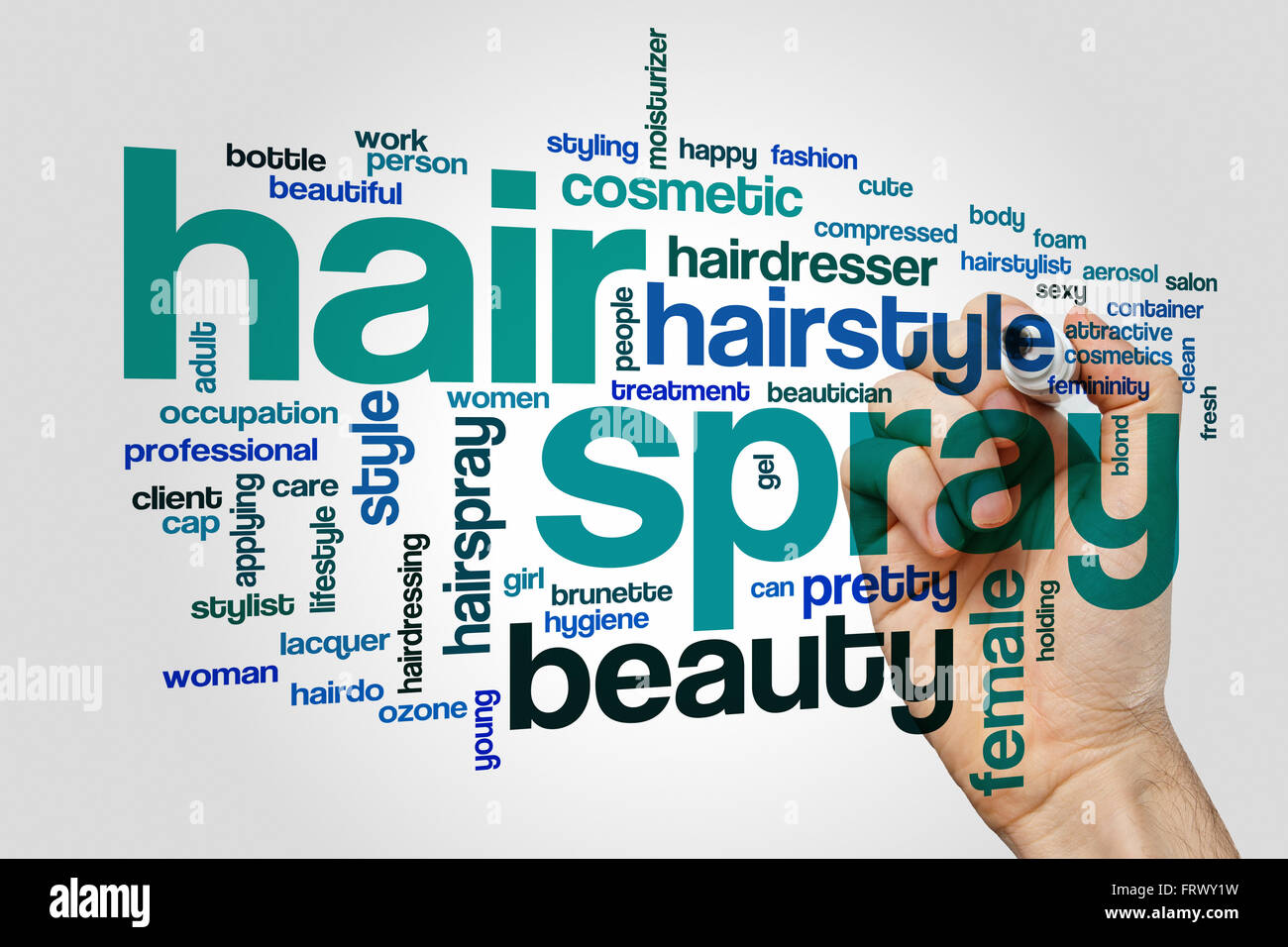 Hair spray word cloud concept with can style related tags Stock Photo ...