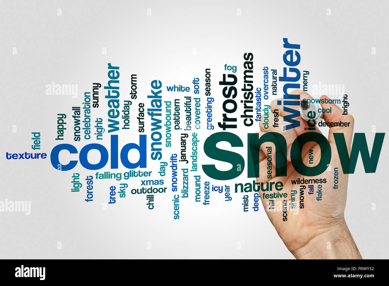 Snow word cloud concept Stock Photo - Alamy