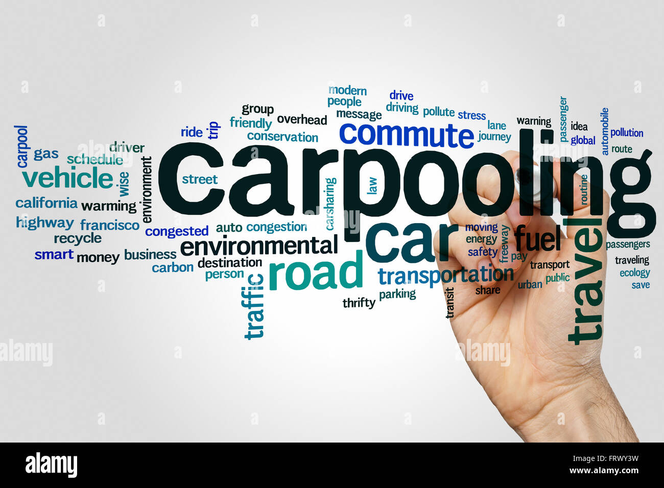 Carpooling concept word cloud background Stock Photo - Alamy