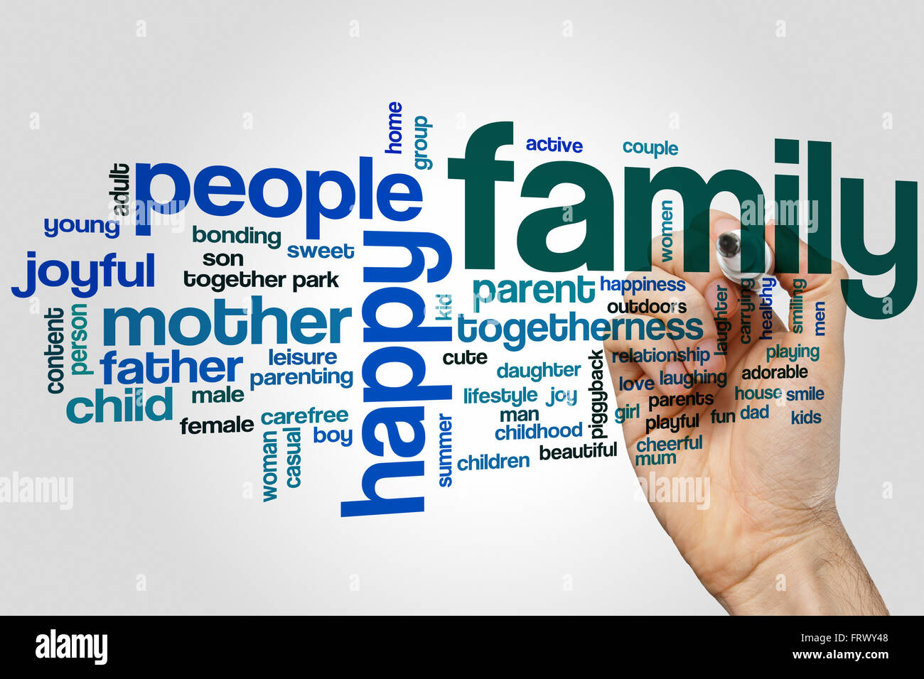 Family word cloud concept Stock Photo - Alamy