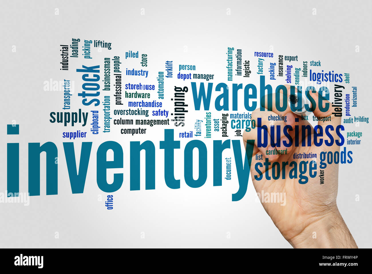 Inventory concept word cloud background Stock Photo - Alamy