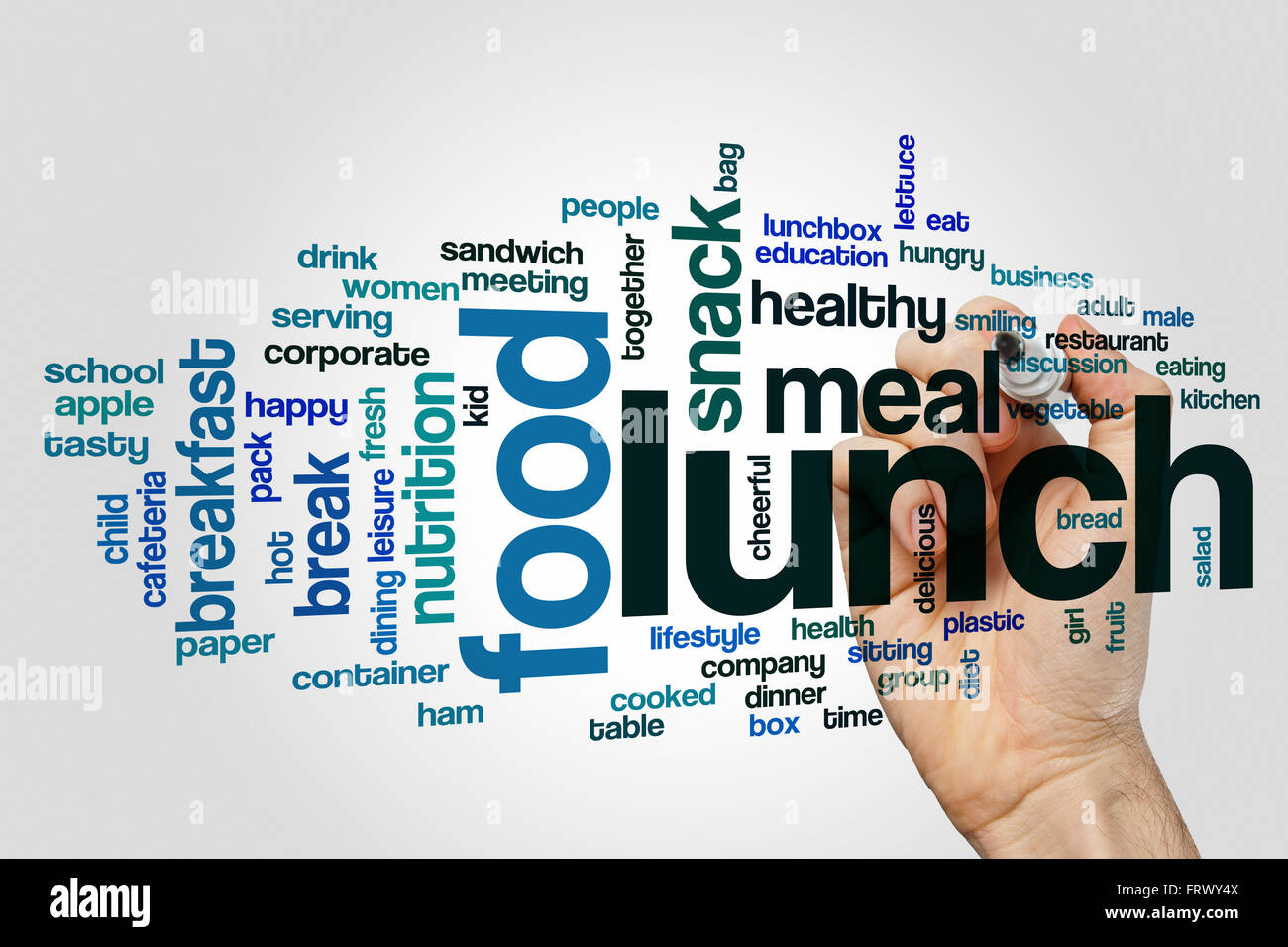 Lunch word cloud Stock Photo - Alamy