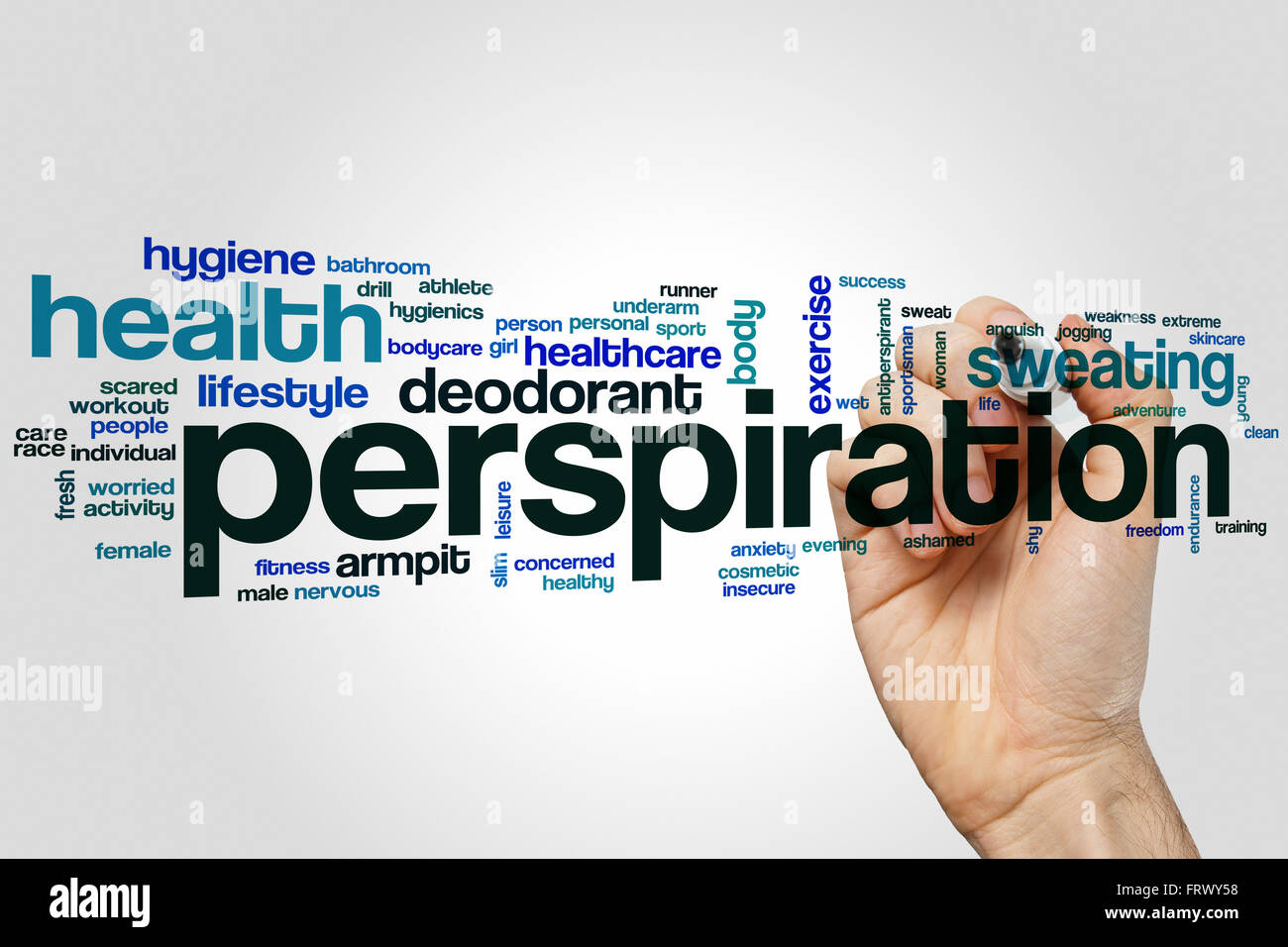 Perspiration word cloud concept with sweat health related tags Stock ...
