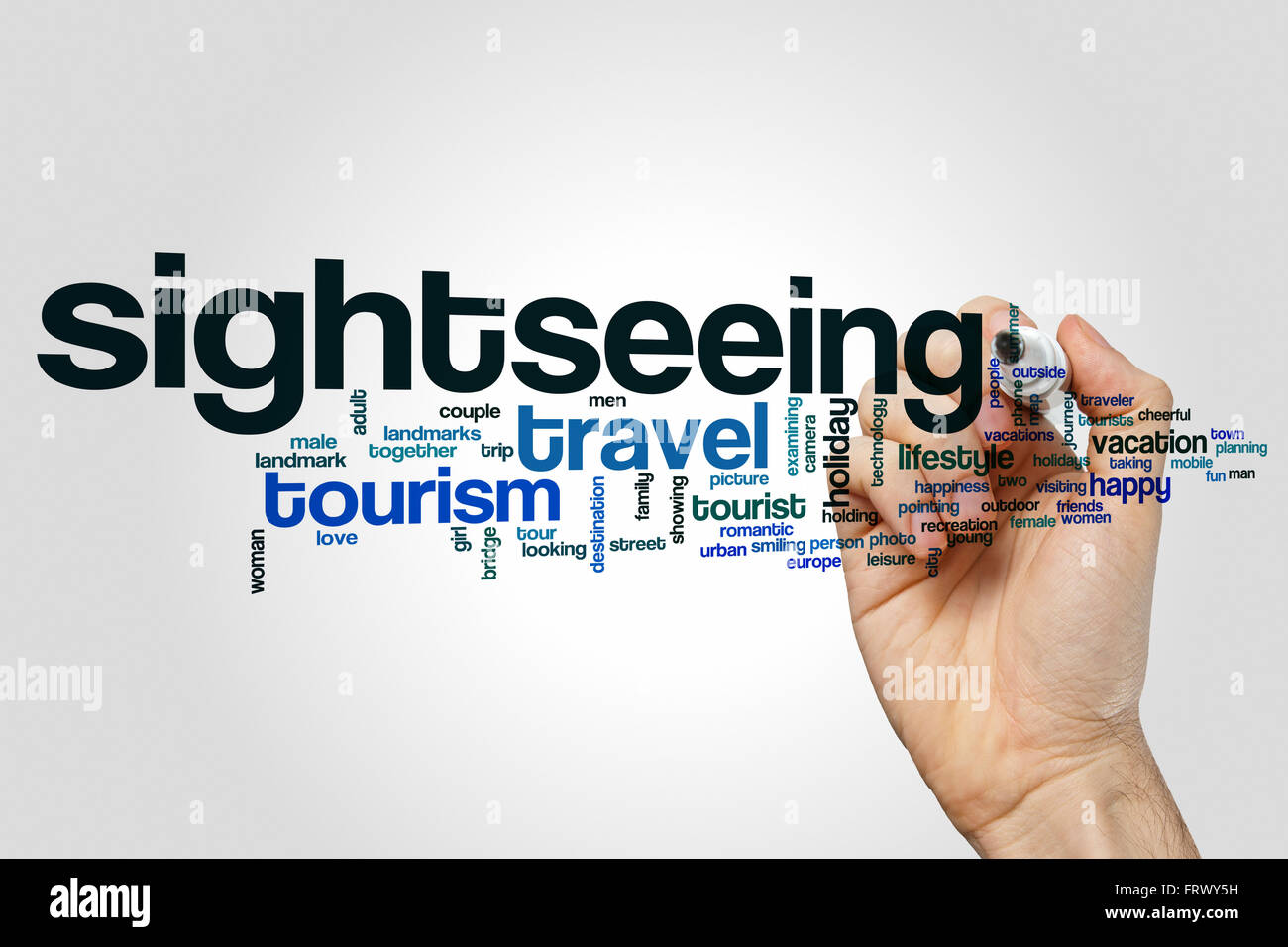 Sightseeing word cloud Stock Photo - Alamy
