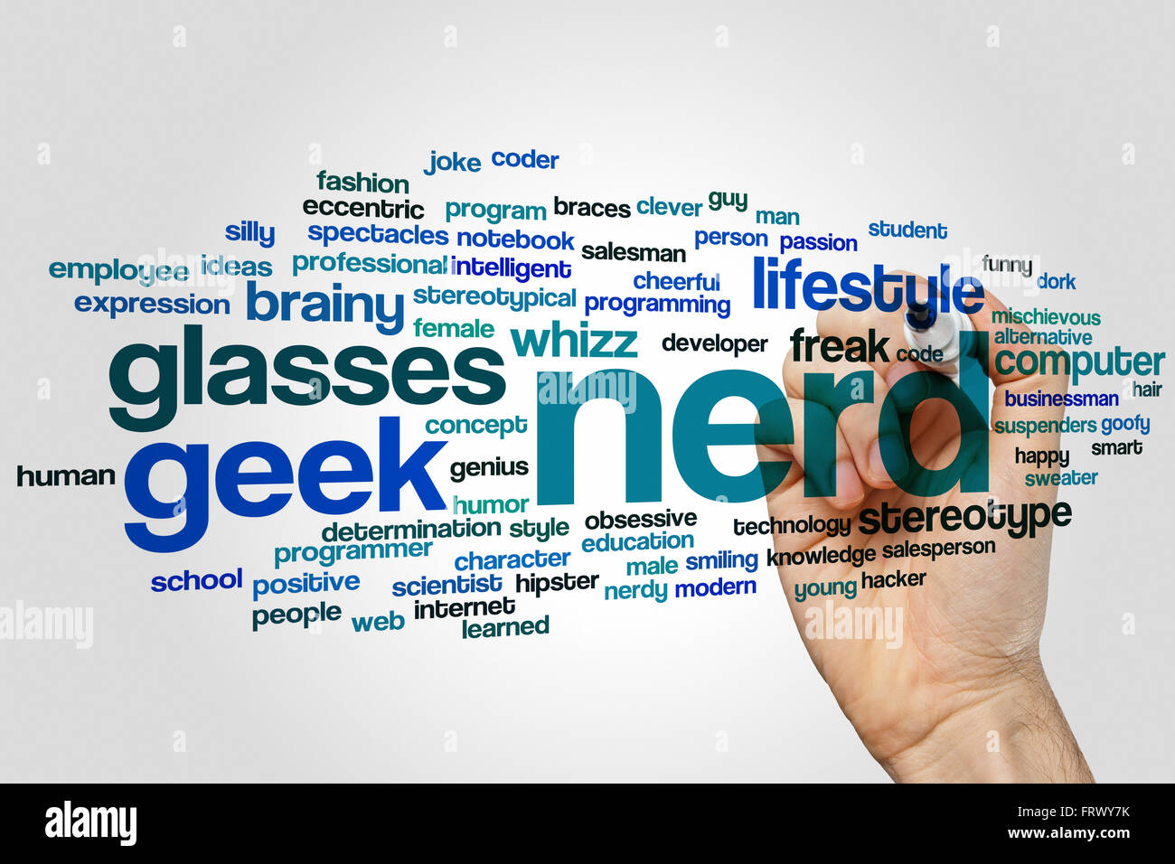 Nerd concept word cloud background Stock Photo - Alamy