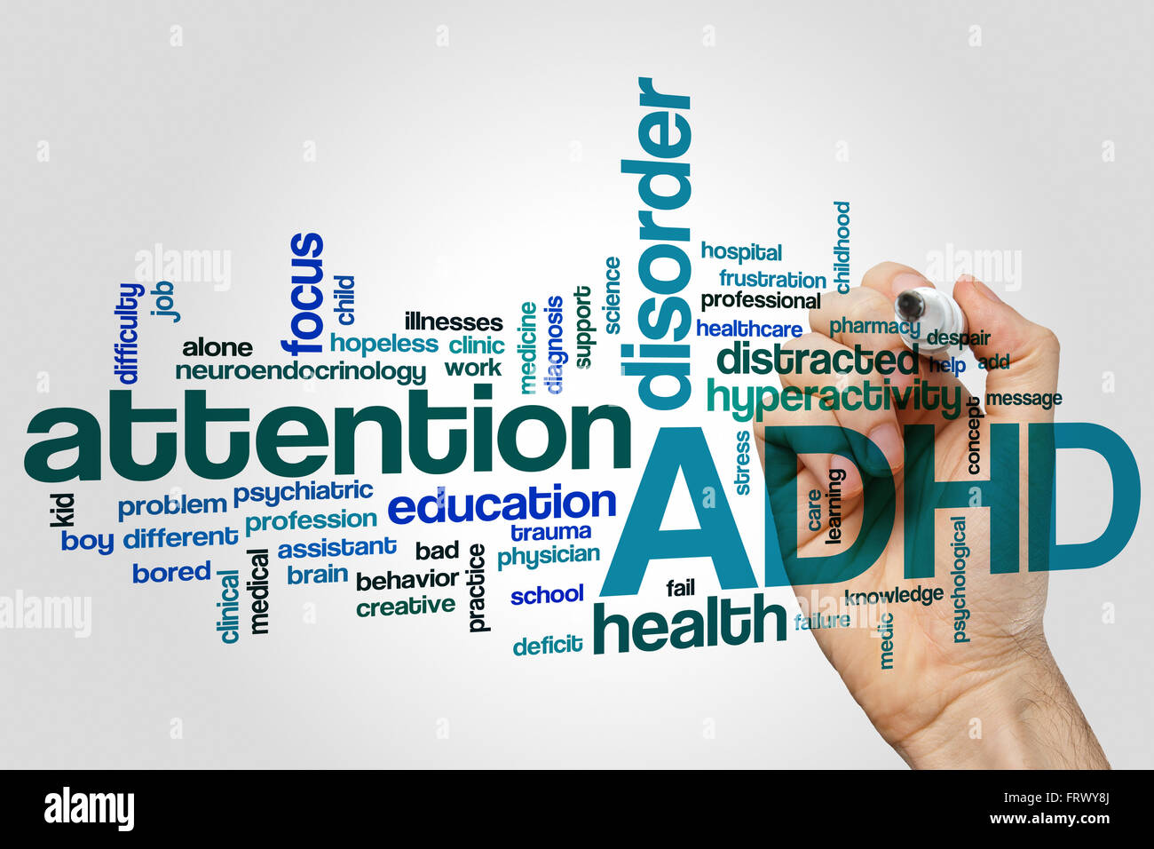 ADHD word cloud concept Stock Photo - Alamy