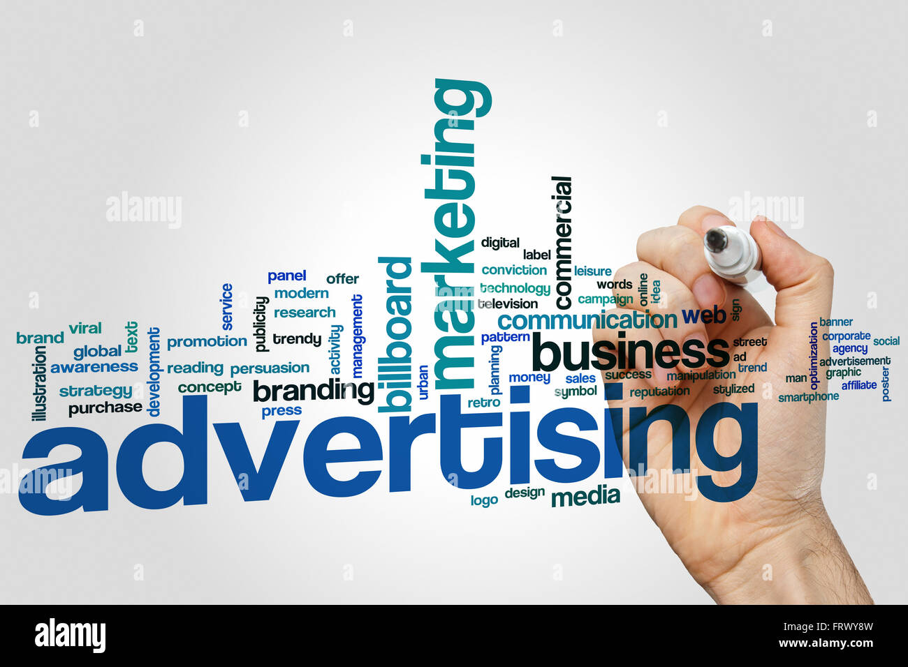 Advertising word cloud concept Stock Photo - Alamy