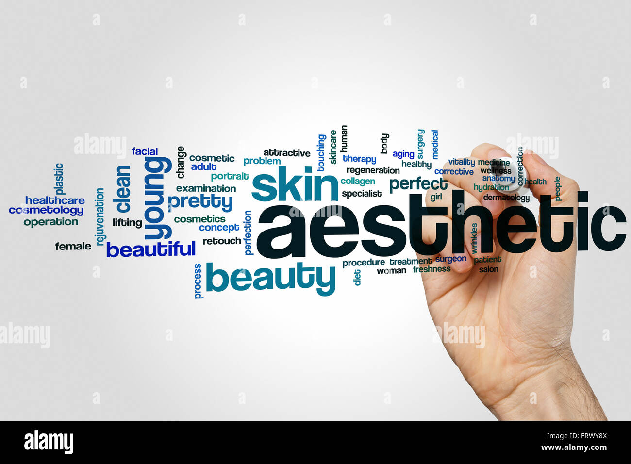 Aesthetic word cloud concept Stock Photo - Alamy