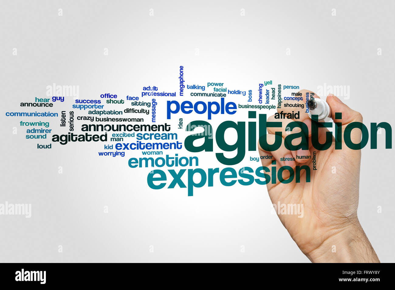 Agitation word cloud concept with emotion problem related tags Stock ...