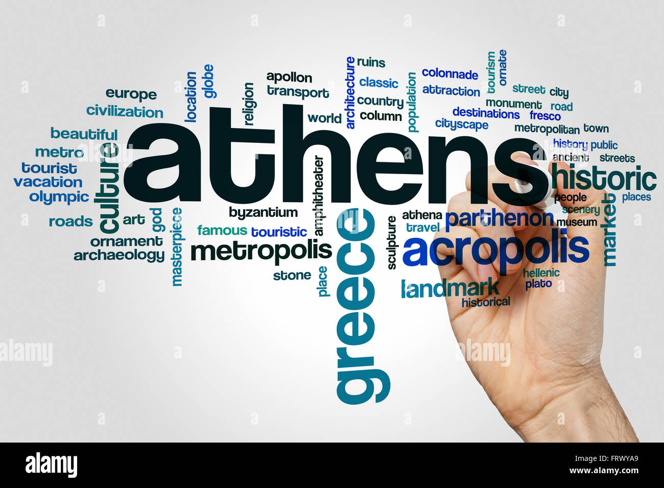 Athens word cloud concept Stock Photo - Alamy
