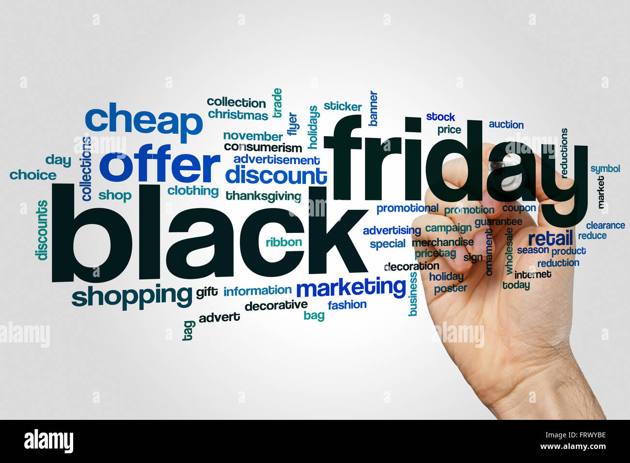 Black friday word cloud concept Stock Photo - Alamy