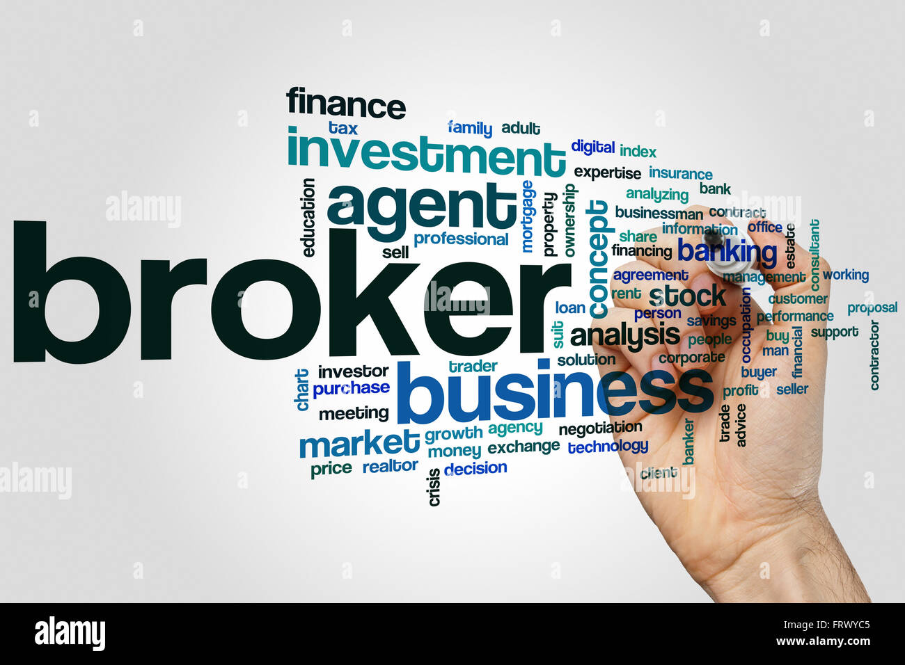 Broker word cloud concept Stock Photo - Alamy