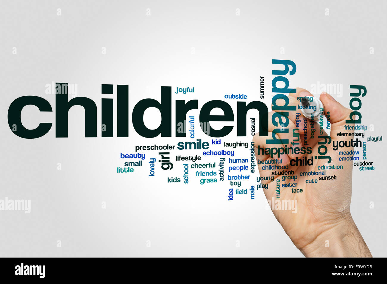 Children word cloud concept Stock Photo - Alamy