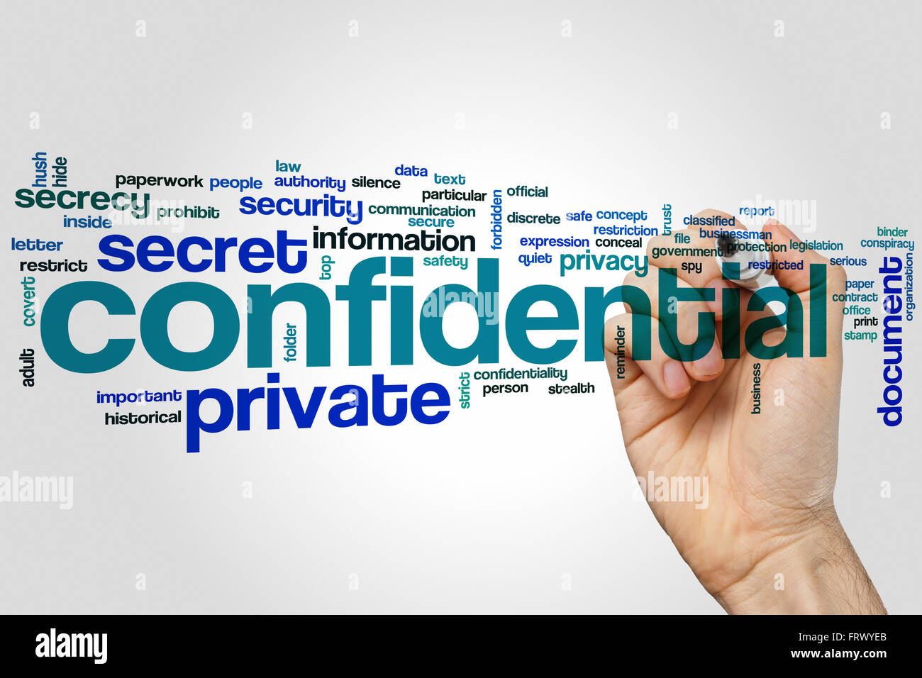 Confidential word cloud concept Stock Photo - Alamy