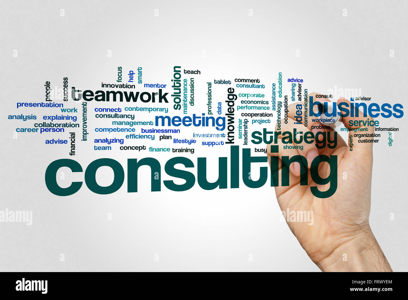 Consulting concept word cloud background Stock Photo - Alamy