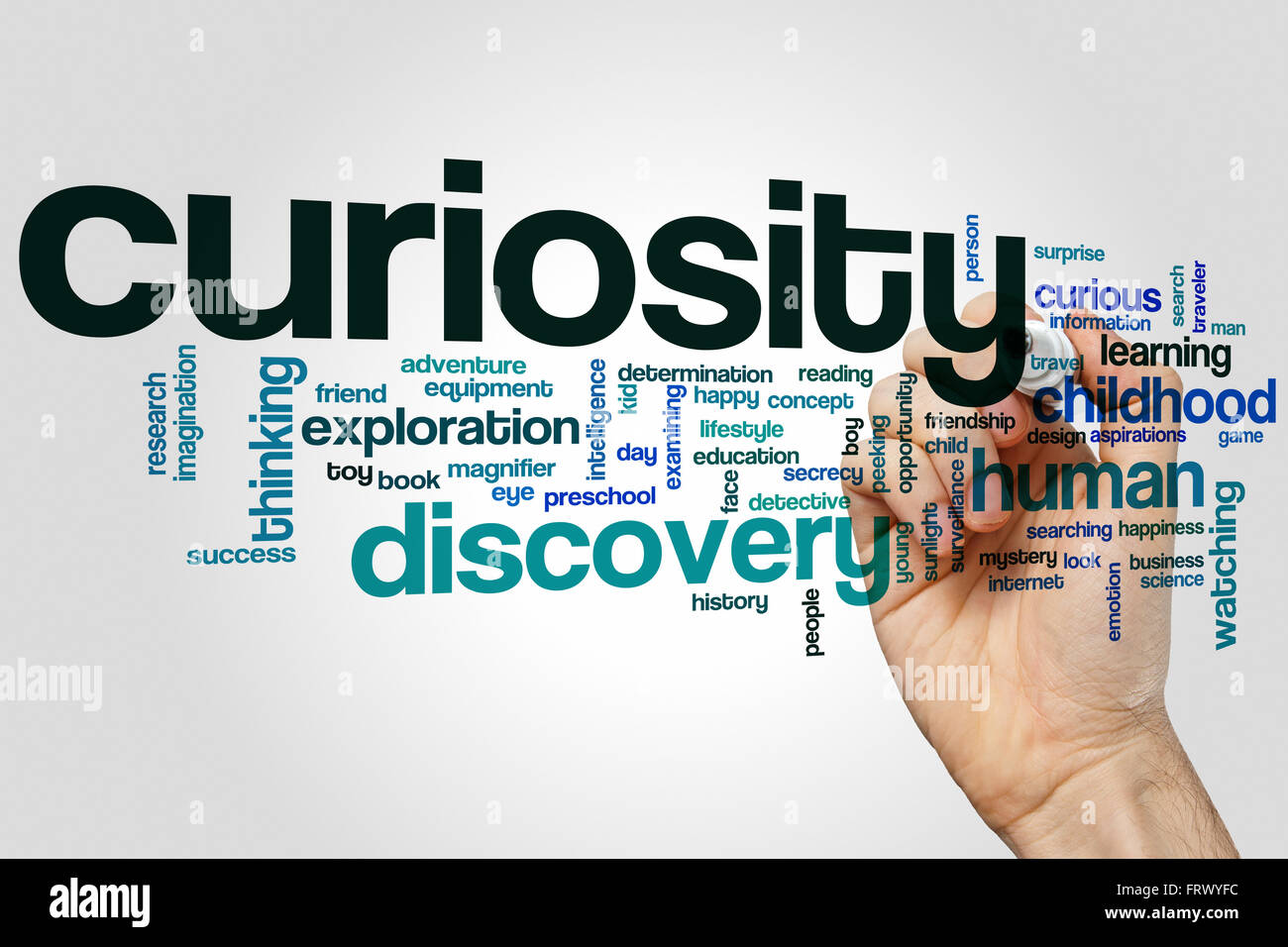 Curiosity word cloud concept with discovery search related tags Stock ...