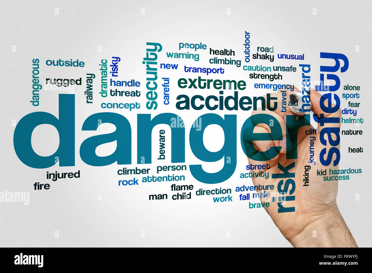 Danger word cloud Stock Photo - Alamy