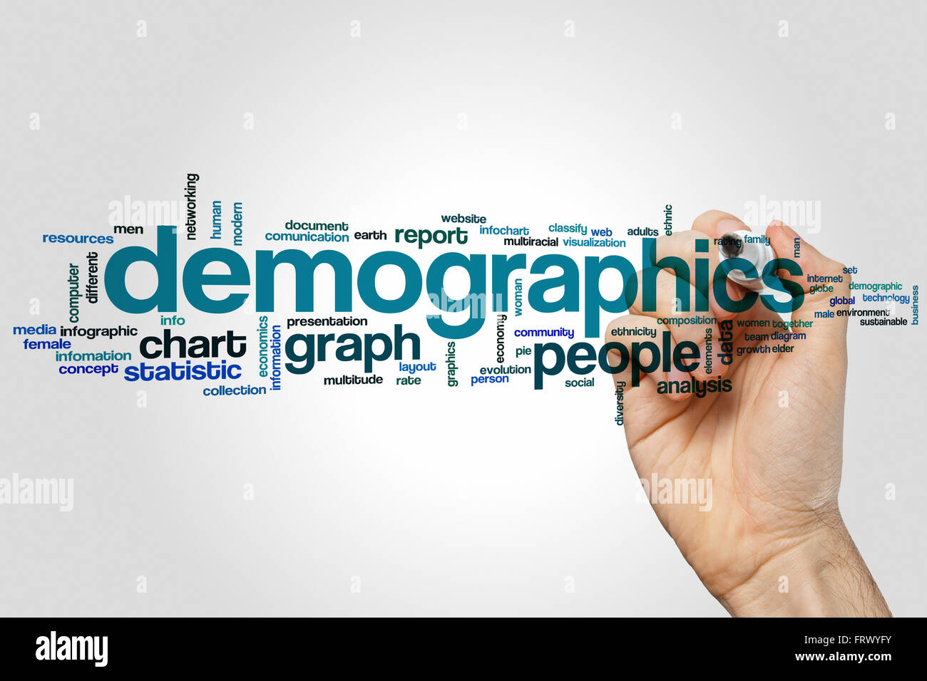 Demographics word cloud concept Stock Photo - Alamy